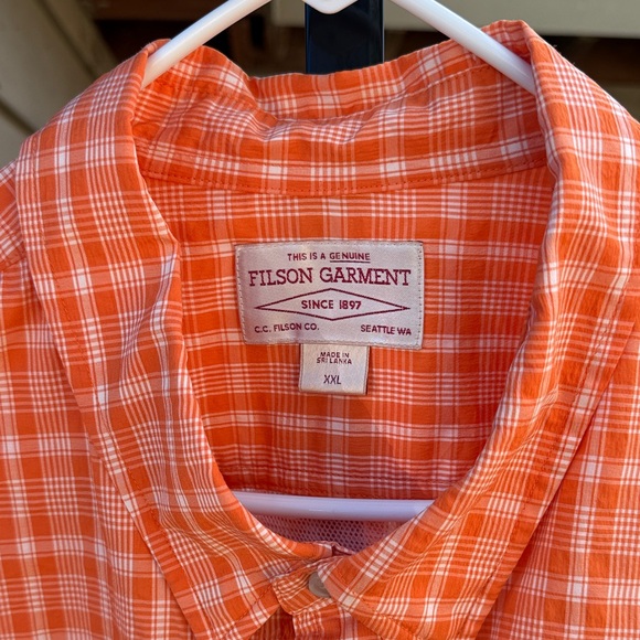 Filson | Shirts | Filson Mens Orange Plaid Shirt | Poshmark